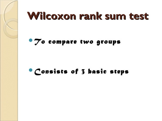 wilcoxon signed rank test | PPT