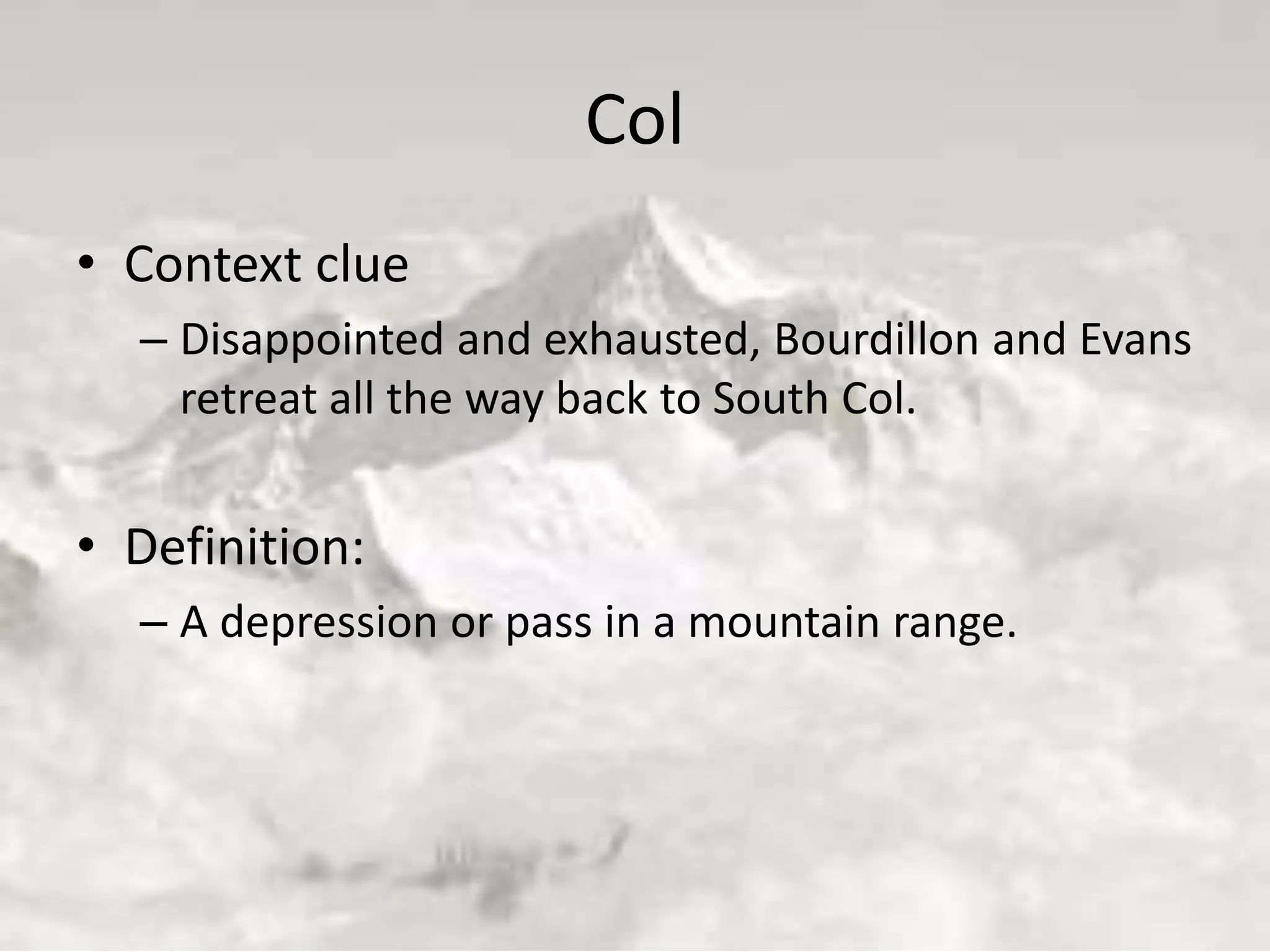 Mt. everest vocabulary | PPTX