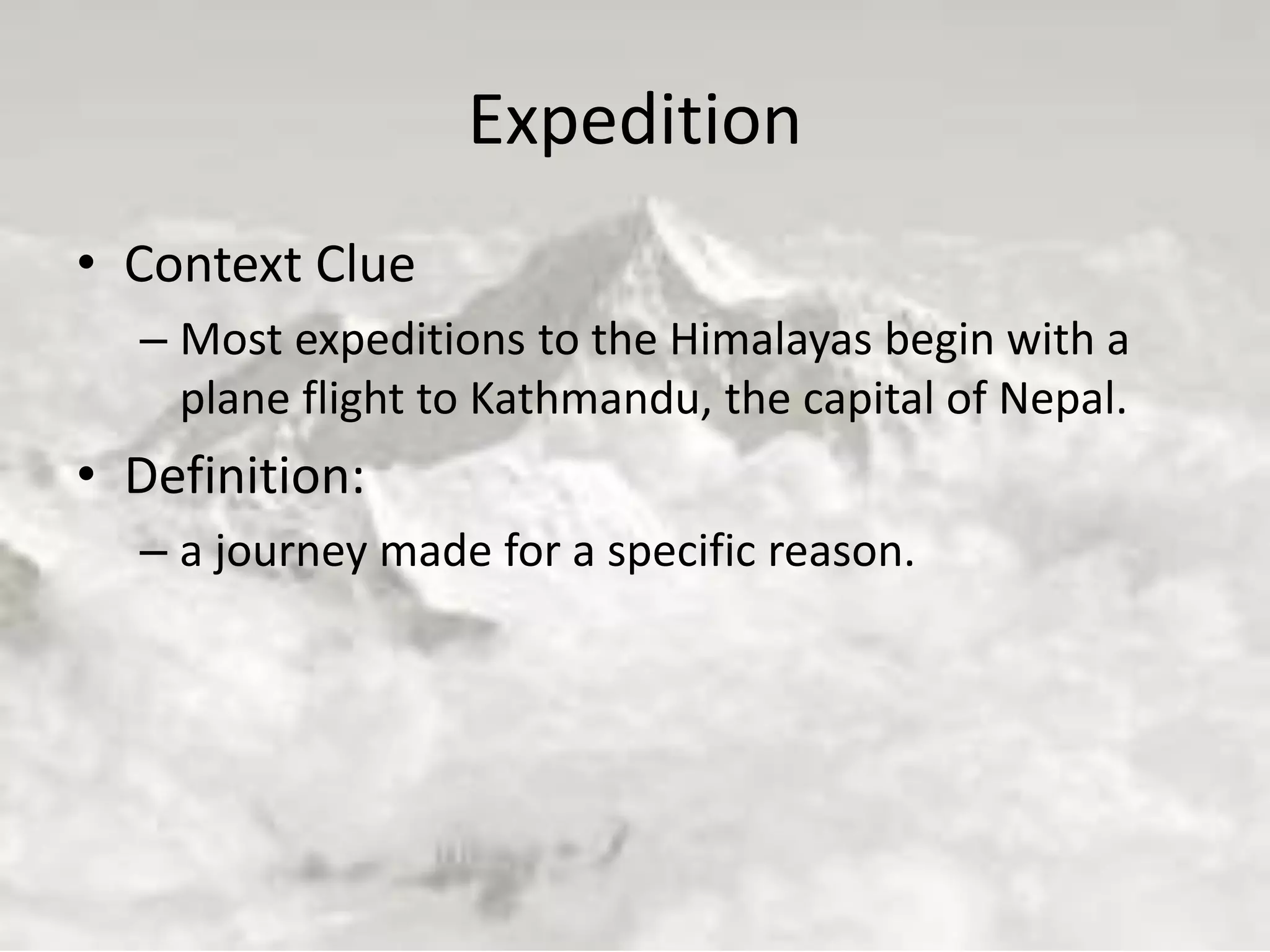 Mt. everest vocabulary | PPTX