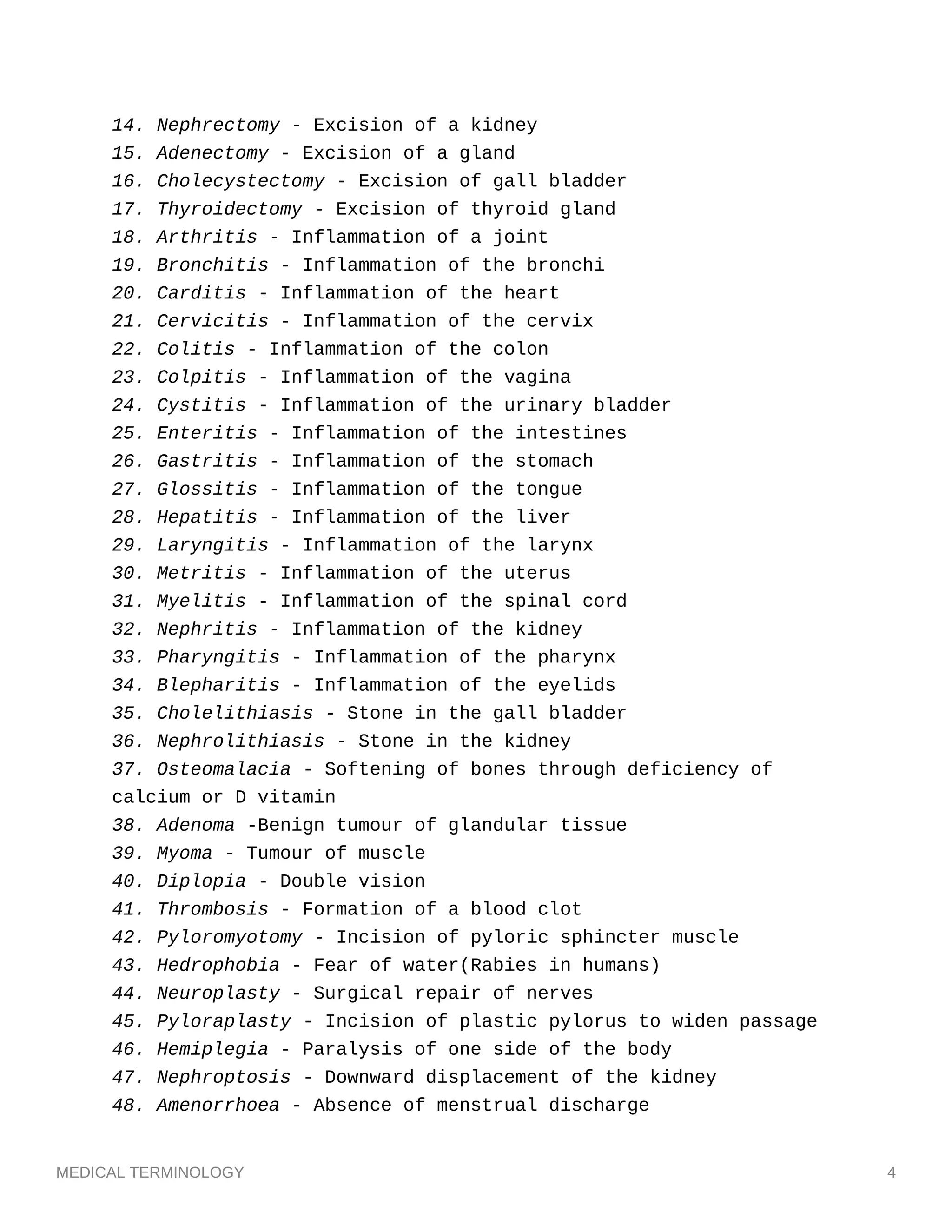 MEDICAL TERMINOLOGY | PDF