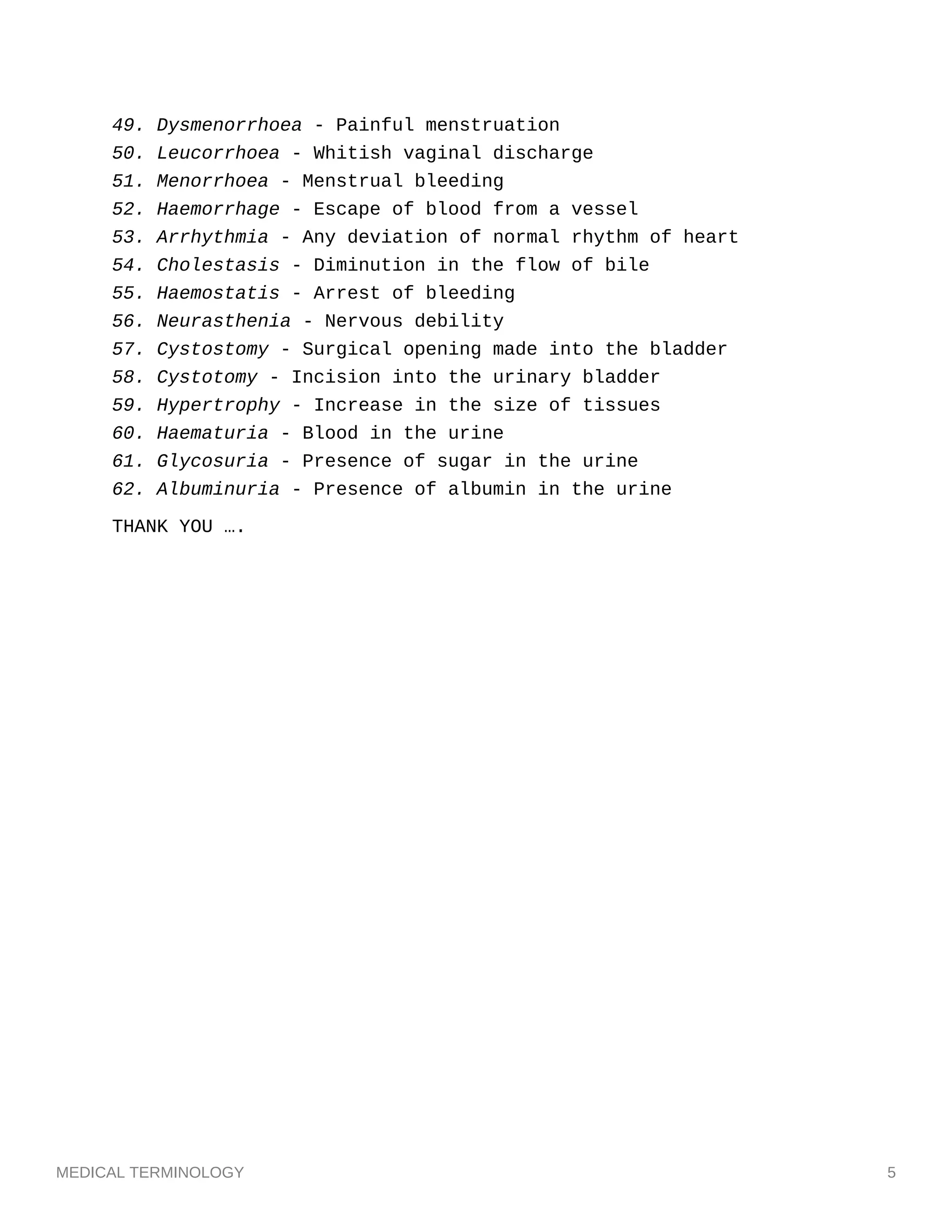 MEDICAL TERMINOLOGY | PDF