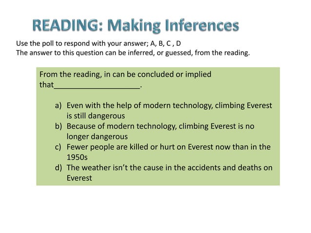 Mt. everest reading esol 3 | PPT