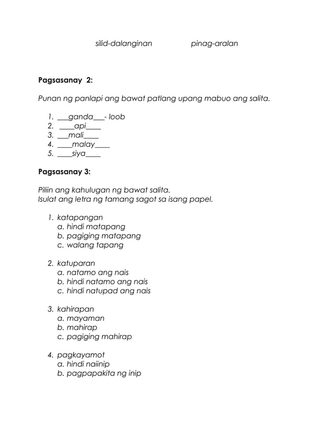 Mt lm q1 tagalog | DOC