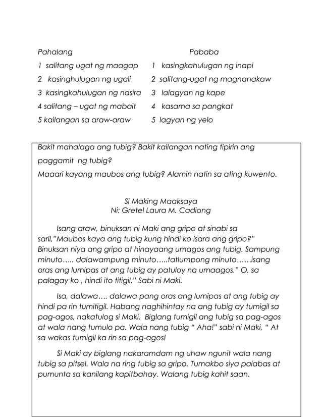 Mt lm q4 tagalog | DOC