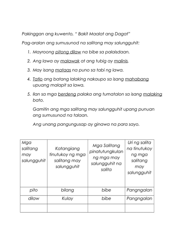 Mt lm q4 tagalog | DOC