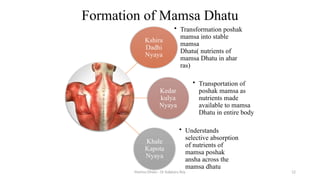 MAMSA DHATU vyutpatti defination types synonyms | PPTX