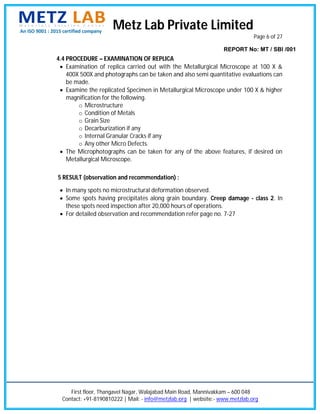 Insitu Metallograhy report | PDF