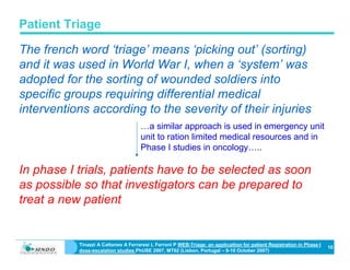 Web-Triage An Application for patient registration in phase I dose ...