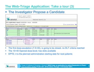 Web-Triage An Application for patient registration in phase I dose ...