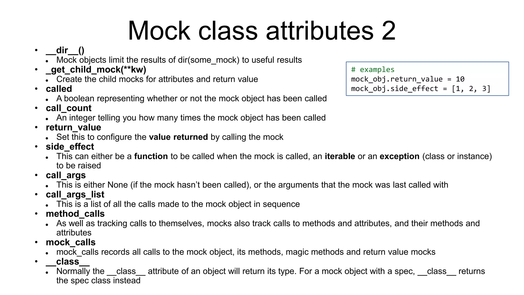 Python Mocking Intro Ppt