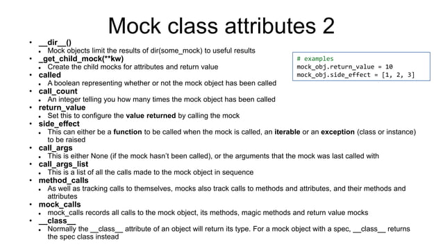 Python Mocking Intro Ppt