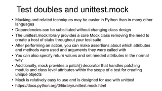 Python mocking intro | PPTX
