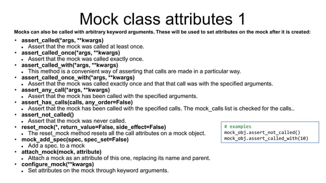 Python Mocking Intro Ppt