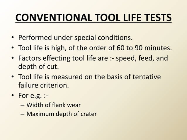 TOOL LIFE TEST | PPTX