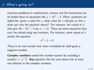 Introduction to complex numbers, arithmetic of complex numbers. | PDF