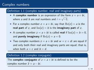 Introduction to complex numbers, arithmetic of complex numbers. | PDF
