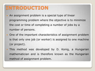 Hungarian Method | PPTX