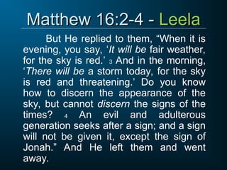 Matthew 16 chapter overview for a short bible study | PPT ...