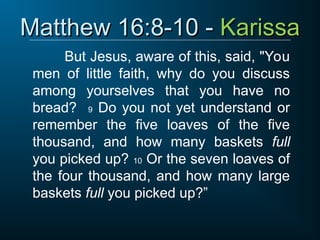 Matthew 16 chapter overview for a short bible study | PPT ...