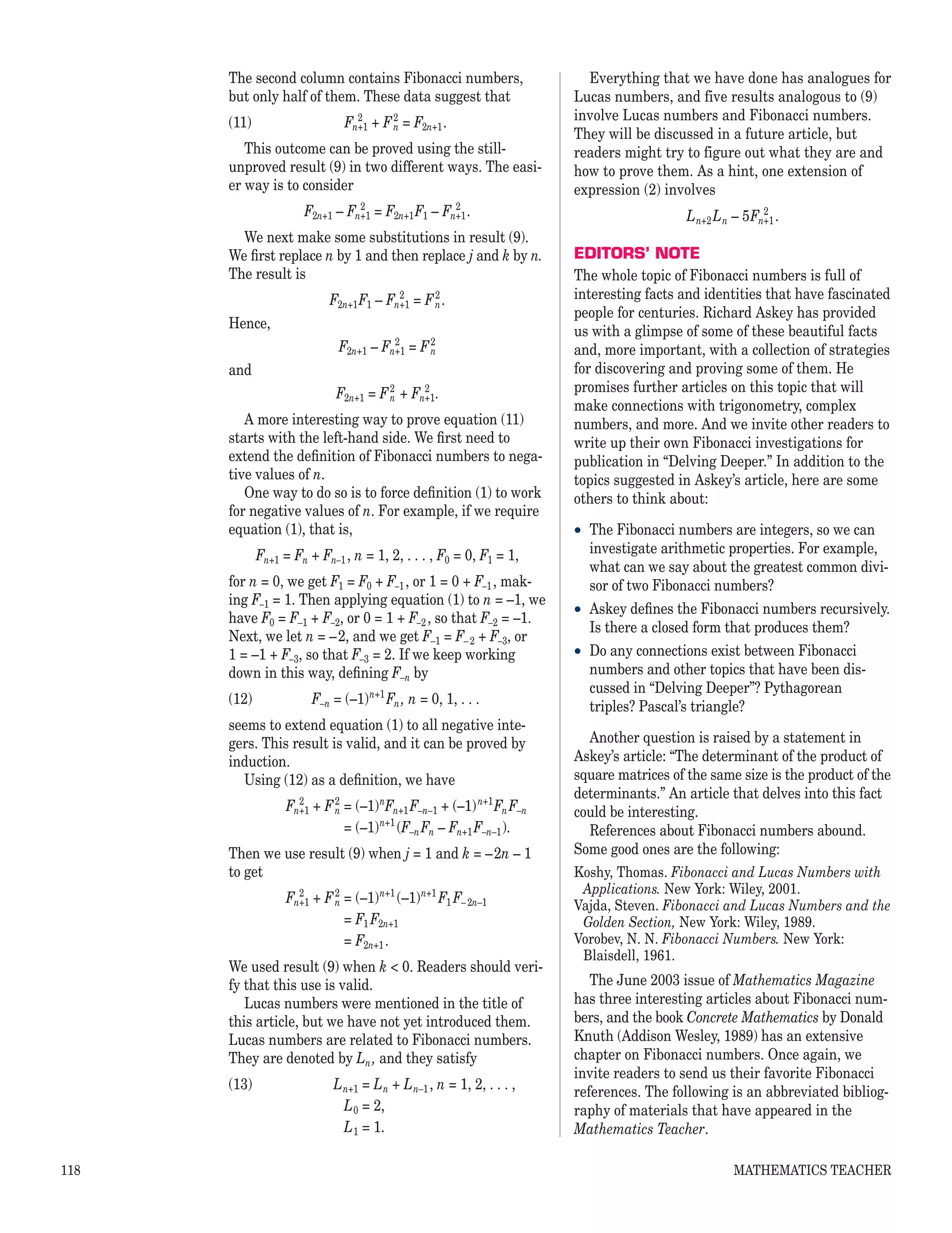 Fibonacci and Related Sequences | PDF