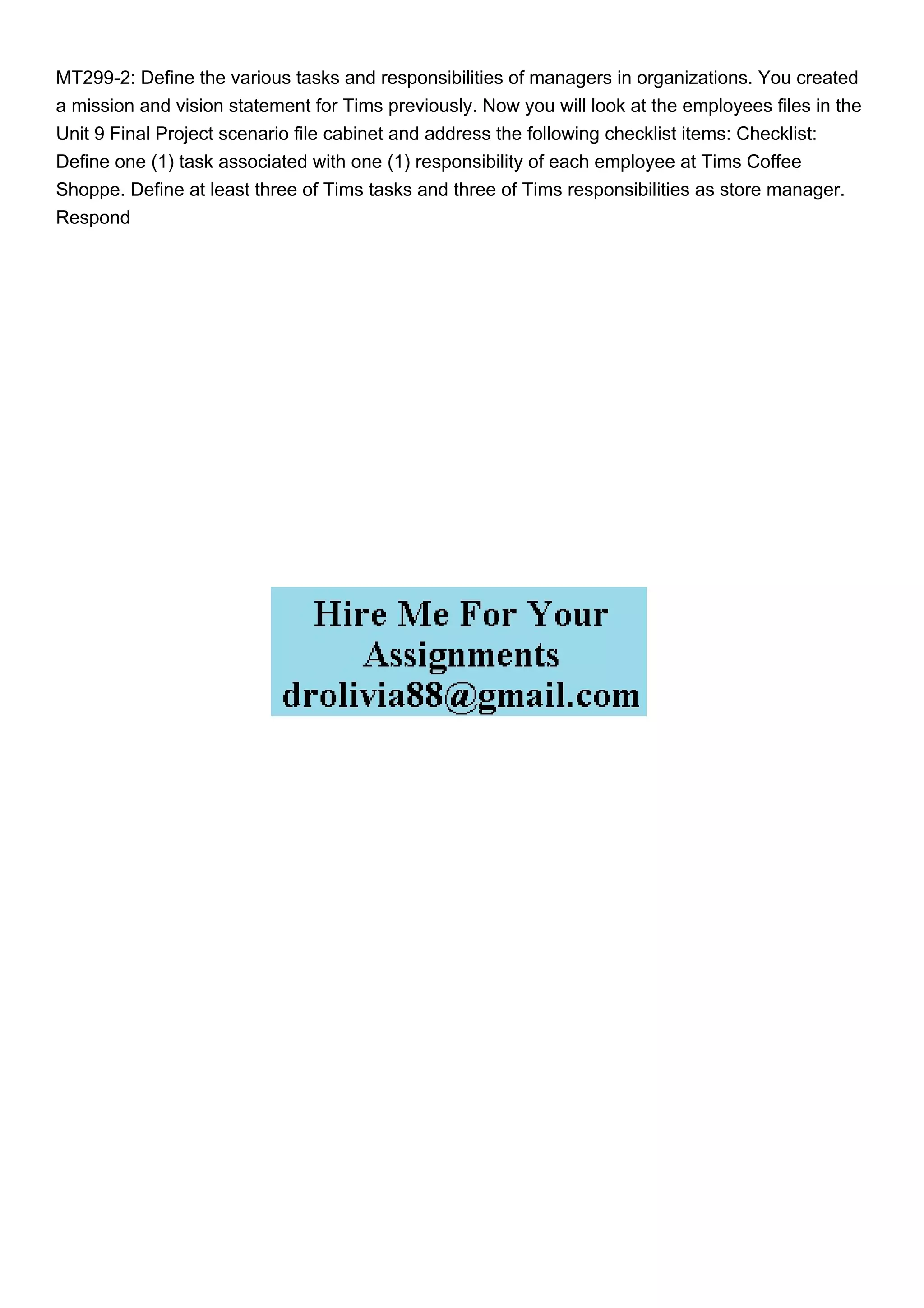 MT2992 Define the various tasks and responsibilities of ma.pdf