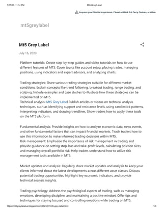 Mt5 grey label | PDF