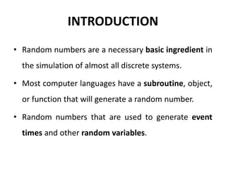 MT6702 Unit 2 Random Number Generation | PPTX