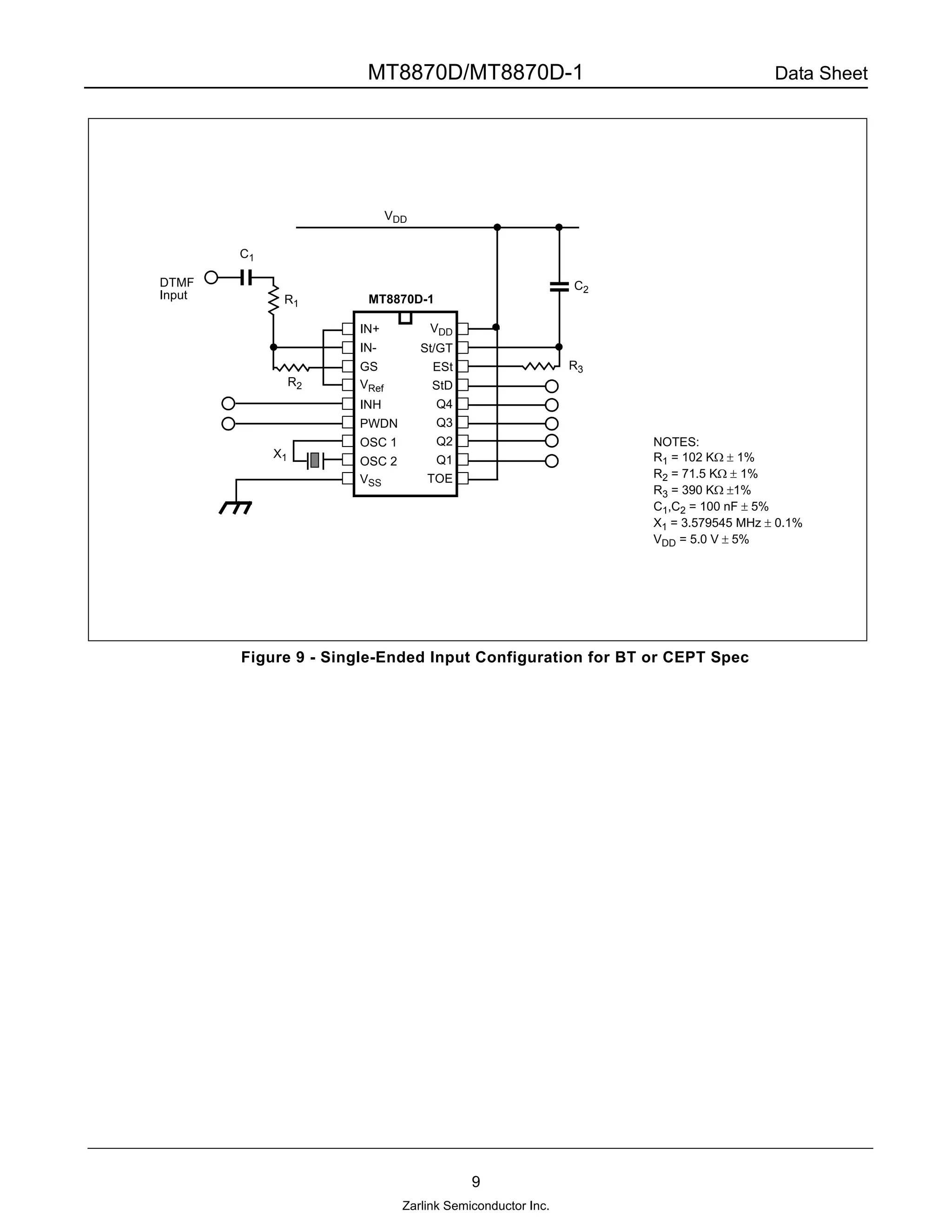 Electrónica: Receptor DTMF integrado MT8870D/MT8870D-1 (Datasheet) | PDF