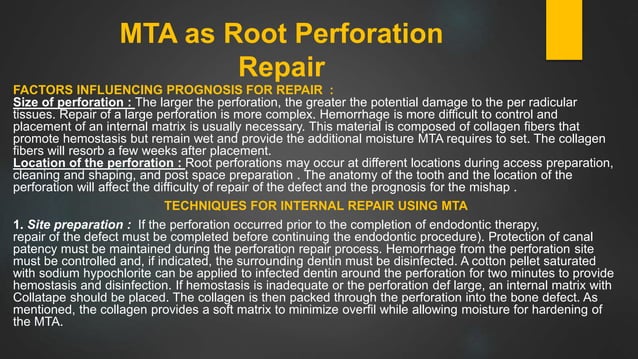 MTA ( Mineral Trioxide Aggregate ) | PPTX