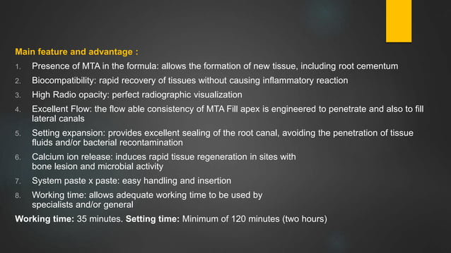 MTA ( Mineral Trioxide Aggregate ) | PPTX