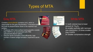 MTA ( Mineral Trioxide Aggregate ) | PPTX