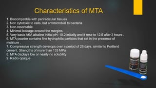 MTA ( Mineral Trioxide Aggregate ) | PPTX