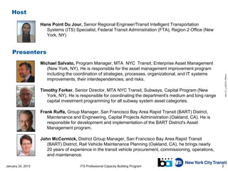 Transit Asset Management BART - MTA NYC Transit Peer to Peer Exchange ...