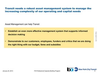 Transit Asset Management BART - MTA NYC Transit Peer to Peer Exchange ...