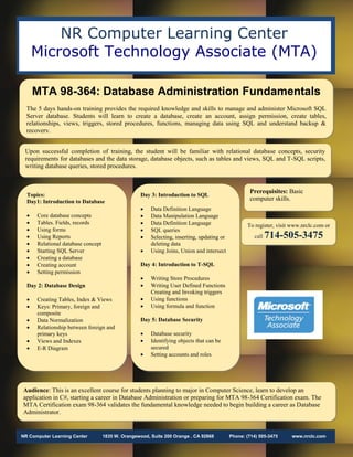 MTA 98 364 - database fundamentals | PDF