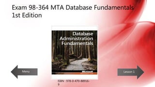 Mta 98 364 mta database fundamentals [solution manual] | PPTX