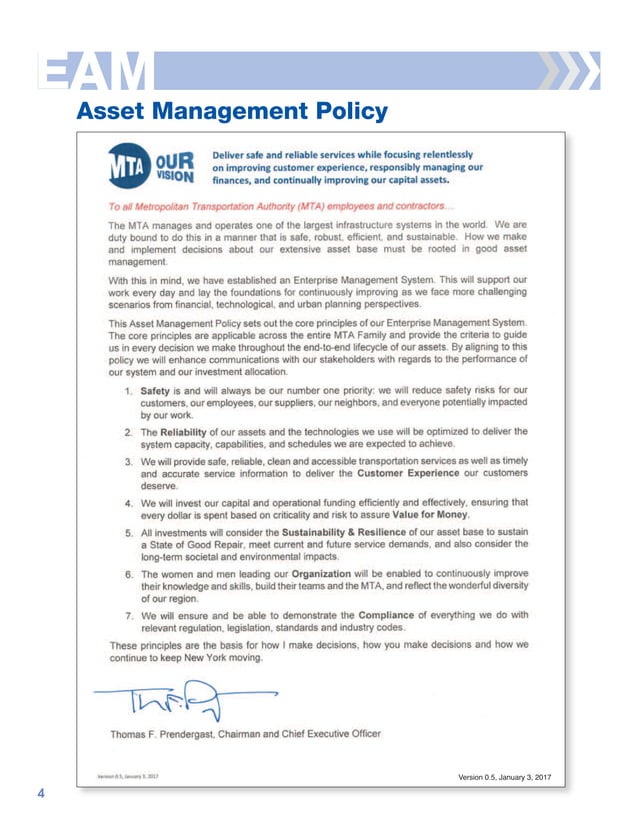 Mta asset management system summary 2017 | PDF | Logistics and ...