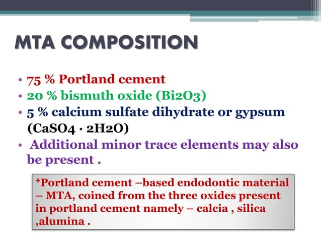 MTA & Biodentine | PPTX | Oral care | Personal Care