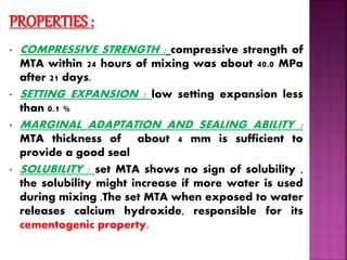 Mta, calcium hydroxide , biodentin | PPTX