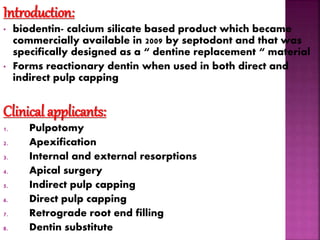 Mta, calcium hydroxide , biodentin | PPTX