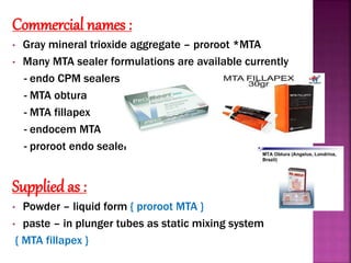 Mta, calcium hydroxide , biodentin | PPTX