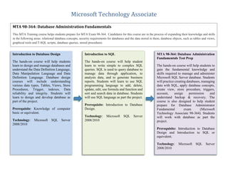 MTA database brochure | PPT