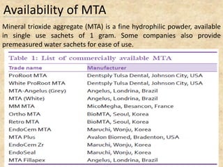 MTA | PDF | Dental Health | Diseases and Conditions