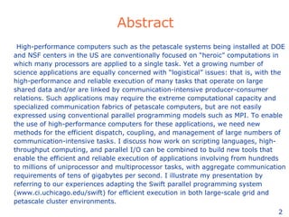 Many Task Applications for Grids and Supercomputers | PPT