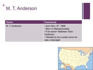 M t anderson introduction | PPTX