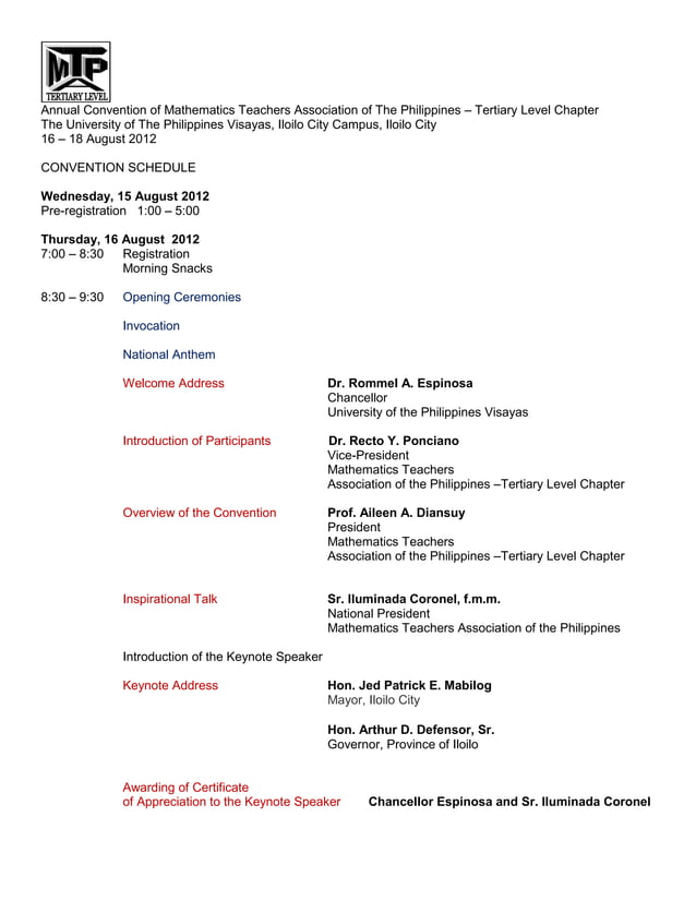 MTAP Tertiary Level Chapter | PDF | Education