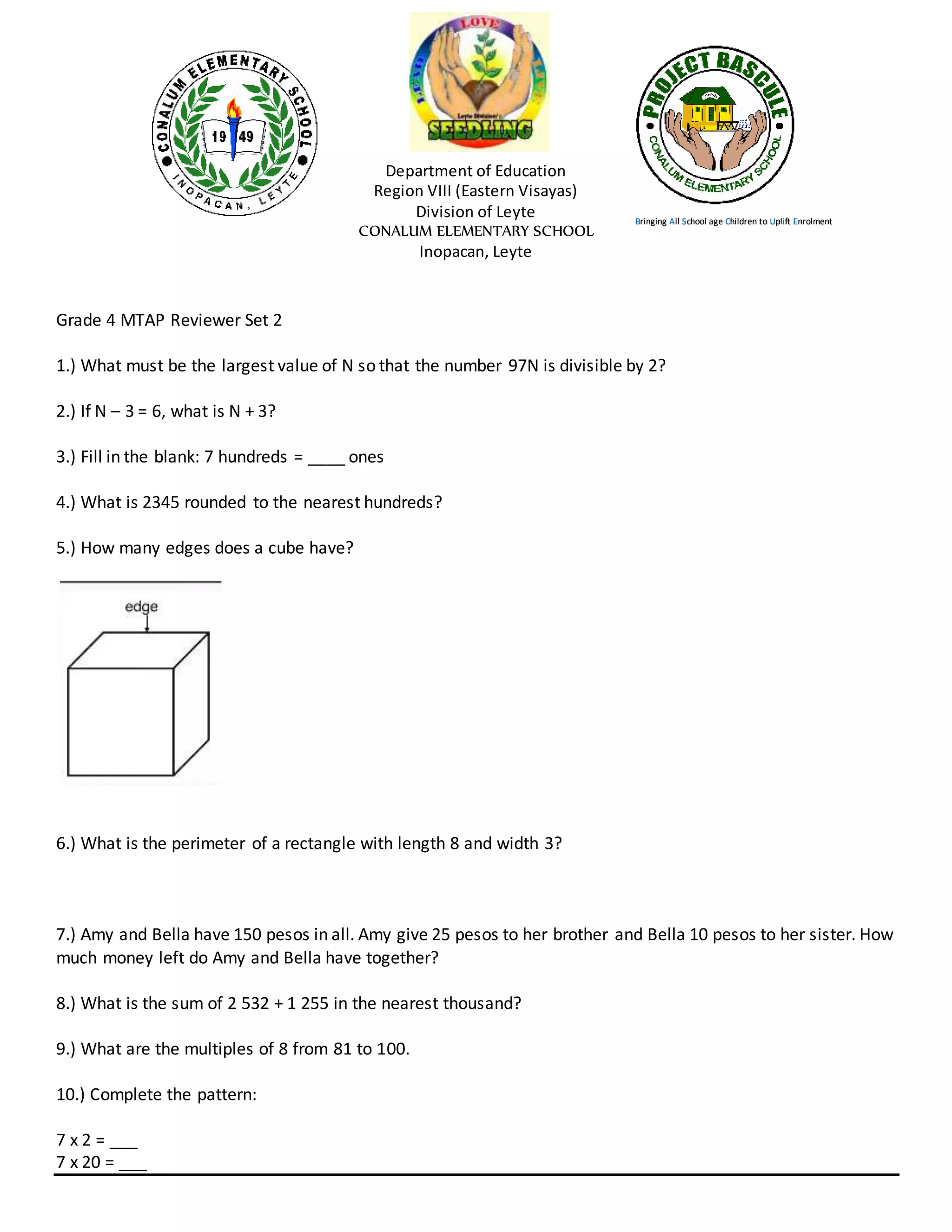 Mtap 4 problem set #2 | PDF