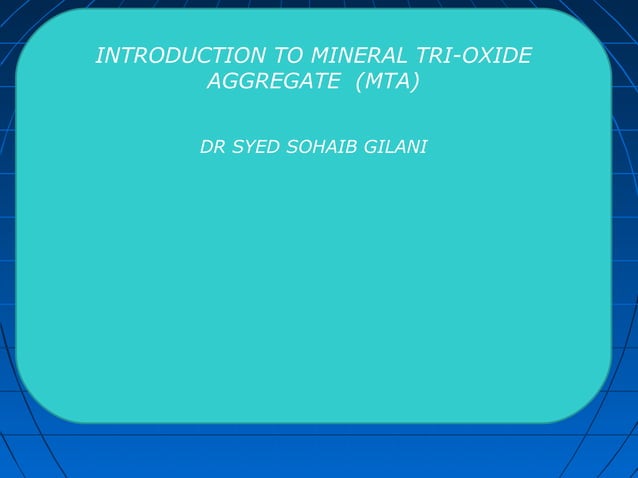 mineral trioxide overview | PPT