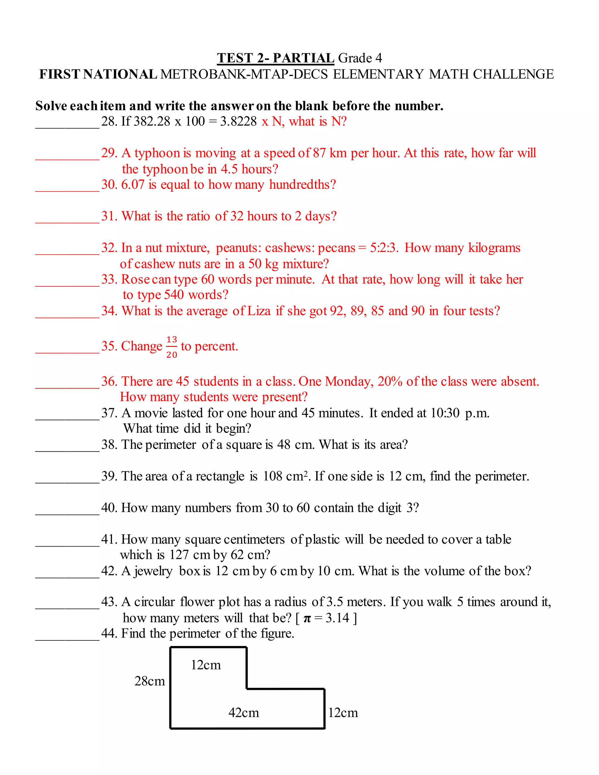 MTAP REVIEWER Grade 4...part 1 | DOCX