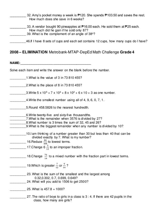 MTAP REVIEWER Grade 4...part 1